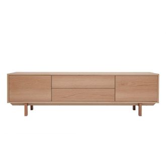 Miliboo Miliboo - Meuble tv scandinave bois clair ch&ecirc;ne 2 portes 2 tiroirs L180cm sid