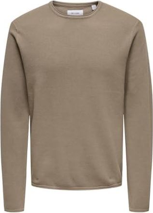 Only & Sons Onsfelix Reg 12 Crew Knit Noos Pull en Tricot, Desert Taupe, XXL Homme