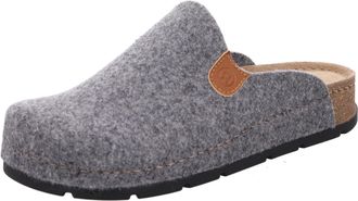 Rohde Damen Pantoffel Hausschuh Filz Ledersohle gepolstert D.Soave 6010, Gr&ouml;&szlig;e:42 EU, Farbe:Grau