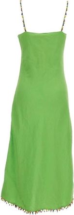Polo Ralph Lauren Femme, Robes, Vert, Taille: 34 FR Beaded-Trim Linen Slip Dress