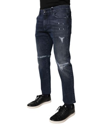 Dolce & Gabbana Blue Cotton Stretch Skinny Men Denim Jeans Elastane Clothing