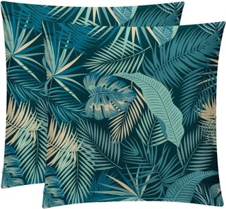 Generic 2 x Kissenbezüge, dekorativer quadratischer Kissenbezug, weiches Naturblatt, schöner Kissenbezug für Sofa, Schlafzimmer, Stuhl, Auto