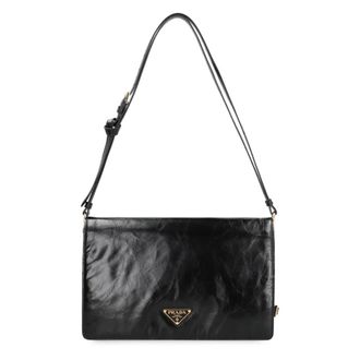 Prada Mittelgro&szlig;e Schultertasche aus Leder - - Bags - Damen - Schwarzk - ONE SIZE