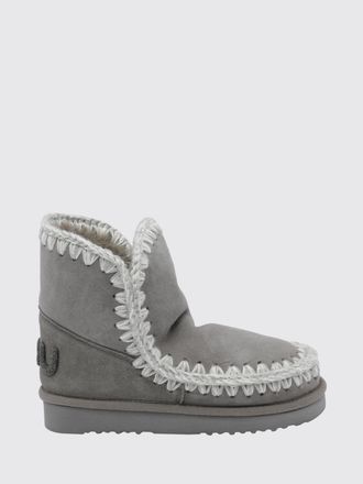 Mou Bottines Eskimo en peau de ton avec broderies et logo paillet&eacute;