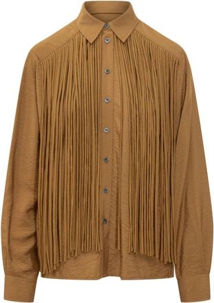Pinko Pinko, Femme, Blouses et Chemises, Brun, Taille: 40 FR Chemise avec D&eacute;tails de Franges
