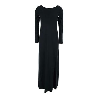 Jucca Femme, Robes, Noir, Taille: 40 FR Robe Longue en Jersey de Coton &agrave; Manches Longues