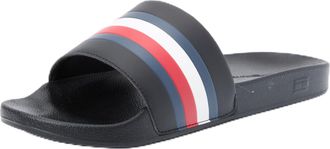Tommy Hilfiger Herren Badeschuhe Pool Slide mit Tommy-Branding, Schwarz (Black), 40