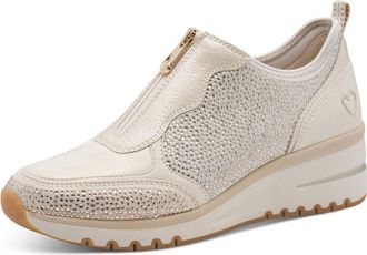 Marco Tozzi Marco Tozzi Damen Sneaker weiches Feel Me Wechselfu&szlig;bett weiches Innenfutter Vegan Modern, beige (Cream Comb), 41 EU
