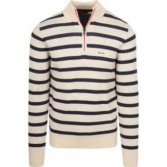 New Zealand Auckland NZA Pull Wanake Demi-Zip Stripe Ecru