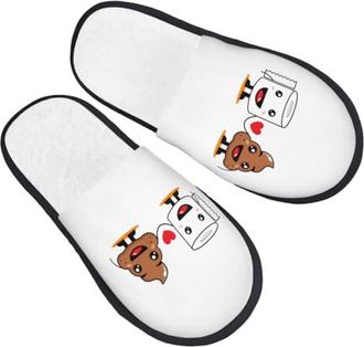 Generic Unisexe Pantoufle Caca Mignon Et Papier Toilette Pantoufles Hotel Confortable Chaussons Maison Unique Chaussons De Spa Pour Piscine Spa Maison M