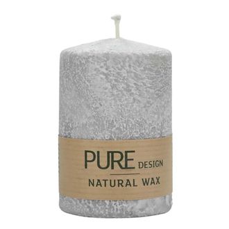 Wenzel Rocco Pure Safe Kerze, silbergrau, 90x60