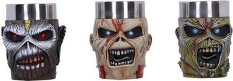 Nemesis Now Iron Maiden Eddie Schnapsglas-Set, 9 cm, Kunstharz mit Edelstahl, mehrfarbig, offizielles Lizenzprodukt von Iron Maiden, Eddie Schnapsbecher-Set, gego