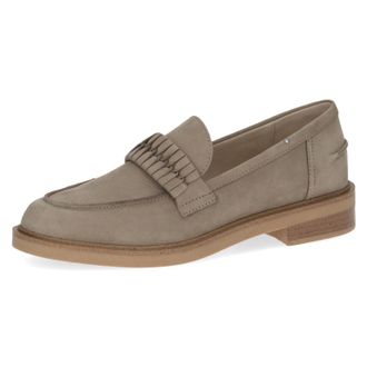 Caprice Damen Slipper aus Leder mit Blockabsatz, Beige (Beige Nubuc), 38 EU