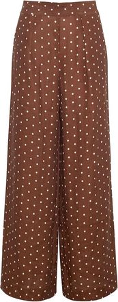 Cara Cara pantalon en lin Josephine &agrave; pois - Marron