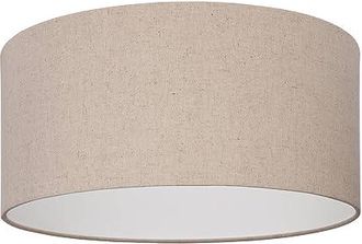 Eglo Deckenlampe Feniglia, runde Deckenleuchte, Wohnzimmerlampe aus Leinen in Naturfarben und Metall in Schwarz, Aufbaulampe für Wohnzimmer und Schlafzimme