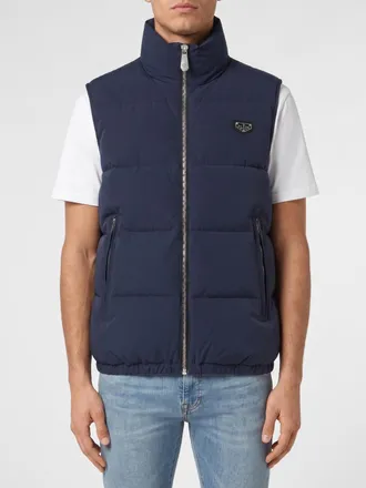 Philipp Plein Gilet matelass&eacute; en tissu technique avec col montant et zip