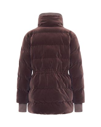 Fabiana Filippi Velvet Puffer Jacket - Brown