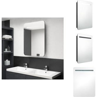 vidaXL Vidaxl - LED-Bad-Spiegelschrank Gl&auml;nzendes Schwarz 60x11x80 cm - LED-Spiegelschrank - Badezimmerspiegel - Kosmetikspiegel - Wandspiegel