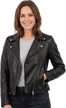 Jilani Lederjacke Vela-2 Jilani - Damen Lederjacke Bikerjacke Lammnappa schwarz