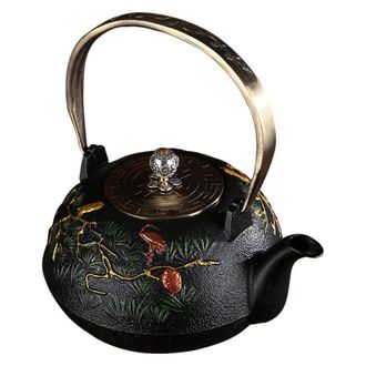 Cabilock Eisenteekanne Eisentopf Thermal- Wasserflasche Aus Edelstahl Kungfu Metall Asian Wasserkocher Vintage Wasserkanne Japan Kr&auml;uter- Glas Gusseisen