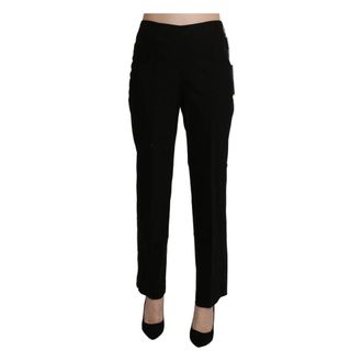 Bencivenga High Waist Straight Hosen - - Trousers - Damen - Schwarzk - L