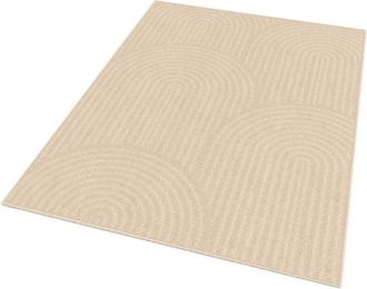 IDMarket Tapis dintérieur rectangle jada à motifs circulaire beige 160 x 220 cm