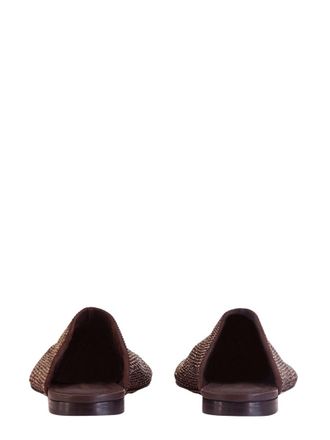 Bottega Veneta Rhinestone-Embellished Slippers - Brown
