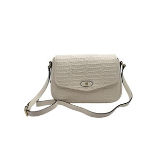 Pollini Schultertasche mit Logo-Buchstaben und Patte - - Bags - Damen - Beige - ONE SIZE