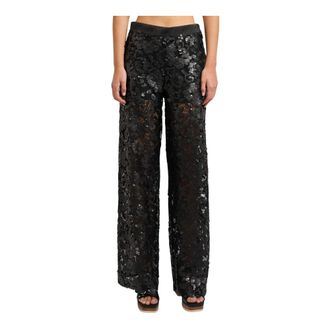 Manila Grace Femme, Pantalons, Noir, Taille: 40 FR Paillettes Pantalons
