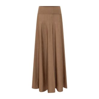 Malo Jupe longue &eacute;vas&eacute;e - Femme - Jupes - Brun - Taille: 40 FR