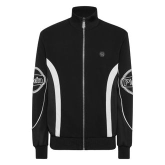 Philipp Plein Homme, Sweatshirts et sweats &agrave; capuche, Noir, Taille: 2XL Jersey Jogging Jacket LS Racing Club