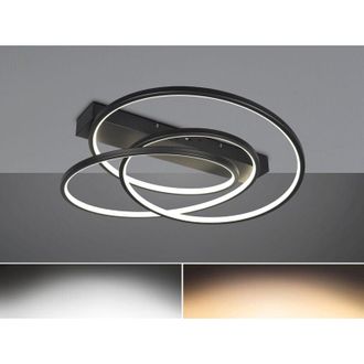 Trio Moderne dimmbare led Deckenleuchte darvin Schwarz, Breite 64cm
