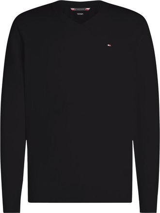 Tommy Hilfiger Leichter Pullover mit Kaschmir und V-Ausschnitt in