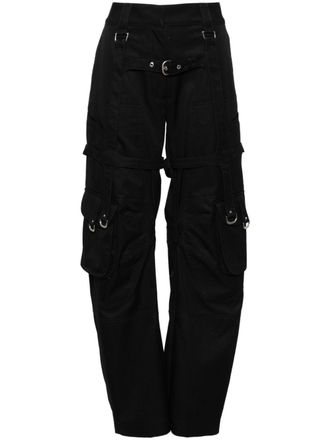 Off-white pantalon en coton CO à coupe droite - Noir