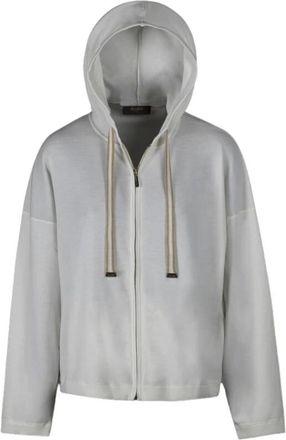 Moorer Femme, Pulls, Blanc, Taille: 38 FR Ametea-W18 Cropped Sweat &agrave; capuche