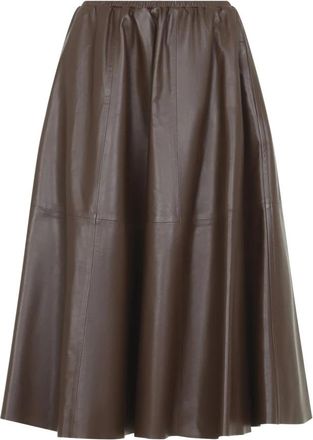 Alberta Ferretti Nappa Midi Rock - - Skirts - Damen - Braun - S