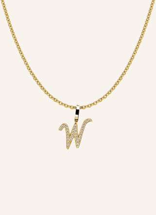 Cada Cada Kette Tiny Diamond Letter W gold