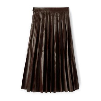 Motivi Midirock aus beschichtetem Stoff mit Falten - - Skirts - Damen - Braun - 2XS