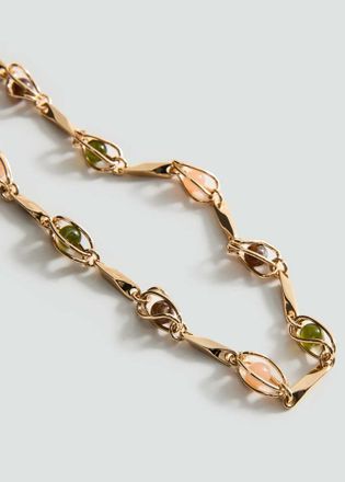 Mango Collier boules combin&eacute; or - Femme - Taille unique - MANGO