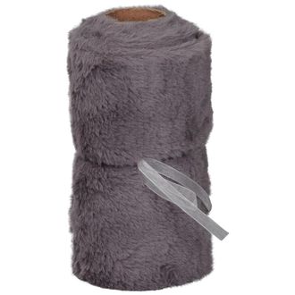 Matches 21 Fellband 15x200 cm in Grau - Dekoratives Kunstfellband für kreative Deko-Ideen, Hochzeitsdeko & Geschenkverpackungen - Kuscheliger Tischläufer ideal f