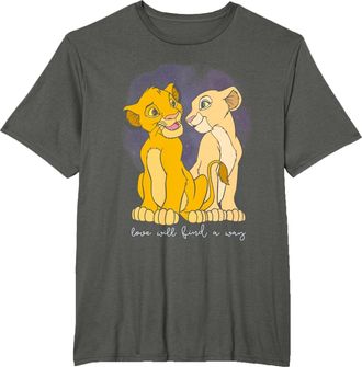 Disney Lion King Simba Nala Love Valentines Graphic T-Shirt T-Shirt