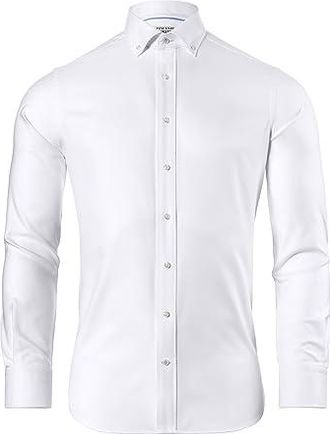 Vincenzo Boretti Chemise, Regular-fit/Taille Normale, Douce Oxford - Infroissable Blanc 41-42