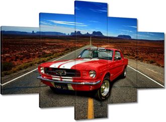Generic Gemälde auf Leinwand, 150 x 105 cm, Rot Ford Mustang USA No. H8387M_PC5H