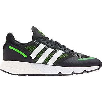 adidas Homme ZX 1k Boost Chaussure de Gymnastique, Core Black FTWR White Solar Green, 45 1/3 EU