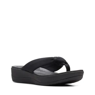 Clarks Womens Arla Glison Flip Flop Black Textile/black sole 8 M