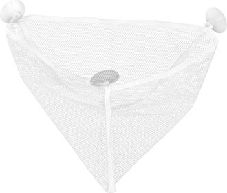 Valiclud Badezimmer ecknetz mit Saugnapf Atmungsaktiver Badewannenspielzeughalter Robustes Aufbewahrungsnetz für Badespielzeug Weiß Großer Organizer für Babyar