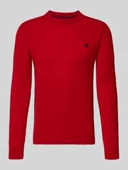 Mc Neal Slim Fit Strickpullover aus reiner Wolle mit Label-Stitching