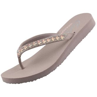 Skechers Meditation Lucky One Damen Zehentrenner Taupe/Multi EU 41