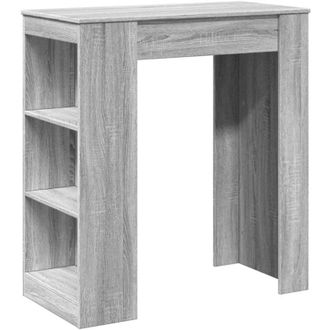 vidaXL Table de bar avec &eacute;tag&egrave;res sonoma gris bois ding&eacute;nierie Vidaxl