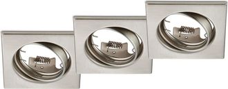 Trio Leuchten Einbauleuchten Set Jura 3er-Set Jura 650000307, Metall Nickel matt, exkl. 3x GU10